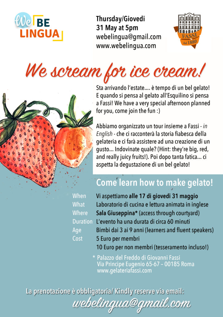 31 maggio a lezione di gelato e inglese col team WeBelingua - Gelateria ...